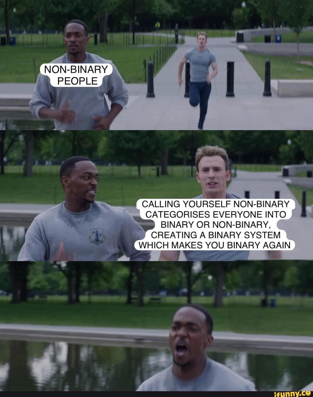 NON-BINABY ( PEOPLE CALLING YOURSELF NON-BINARY CATEGORISES EVERYONE ...