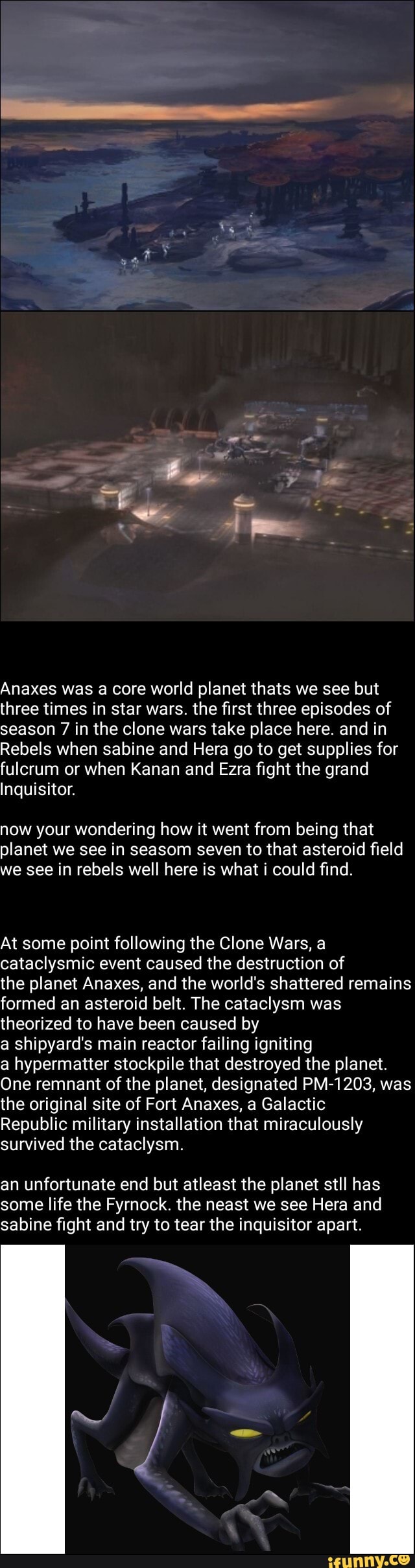 Anaxes was a core world planet thats we see but three times in star ...