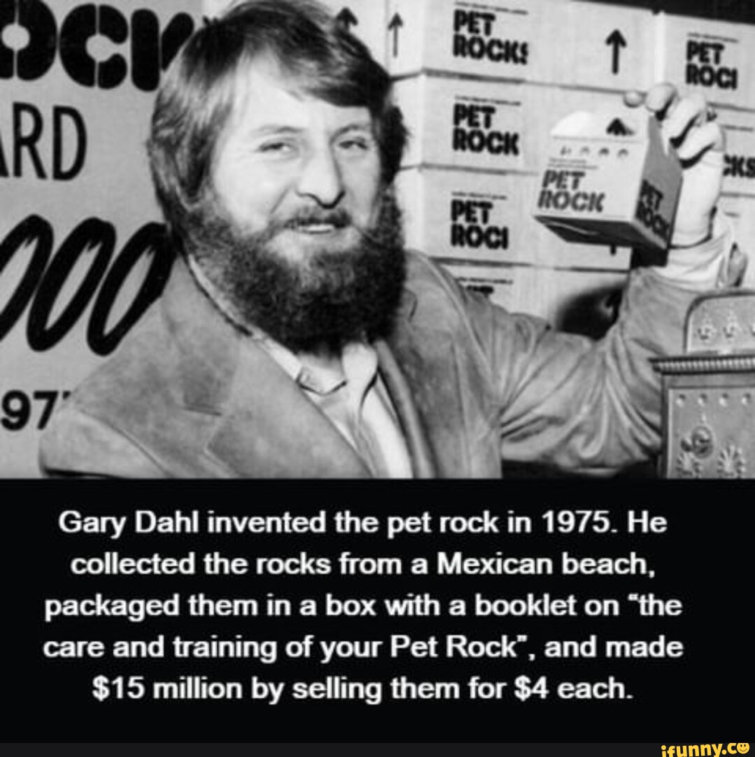 Gary Dahl invented the pet rock in 1975. He collected the rocks from a ...