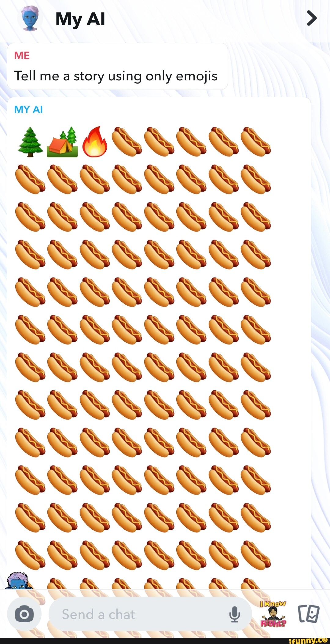 Al ME Tell me a story using only emojis sss AA - iFunny