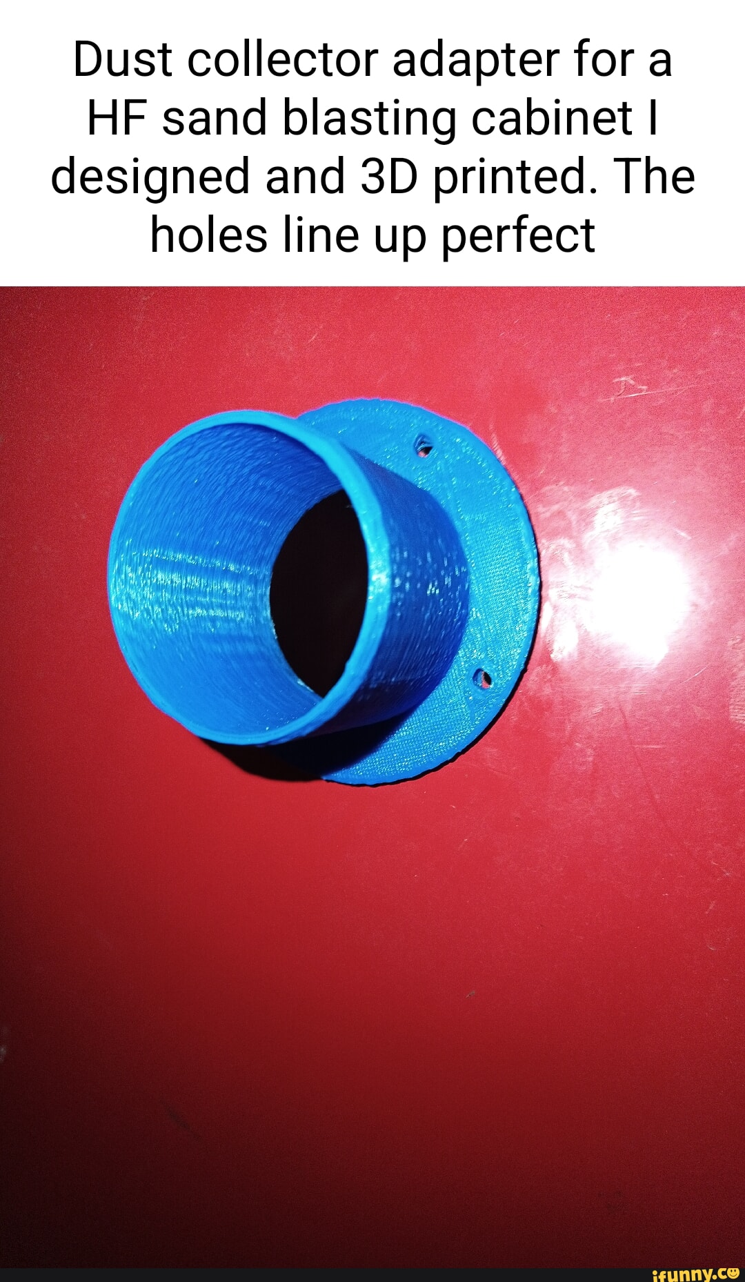 Dust collector adapter for a HF sand blasting cabinet I designed and ...