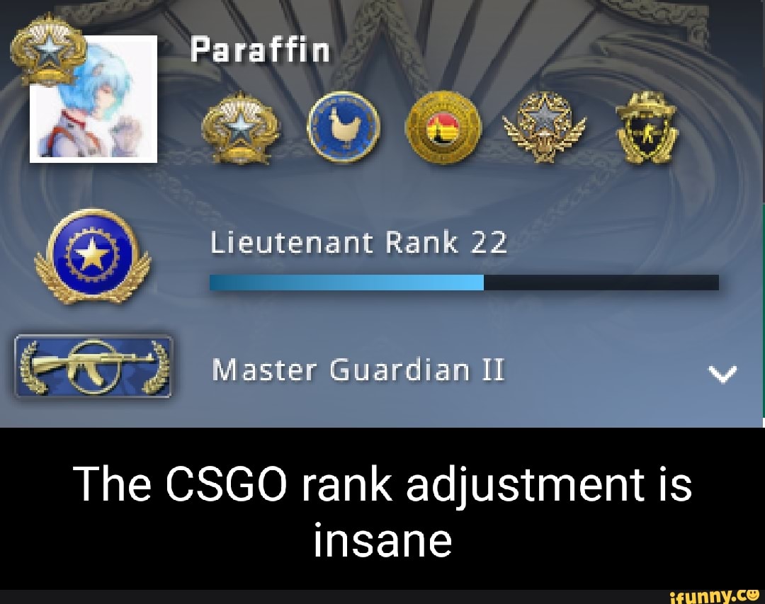 Paraffin Lieutenant Rank 2? LT Master Guardian The CSGO rank adjustment ...