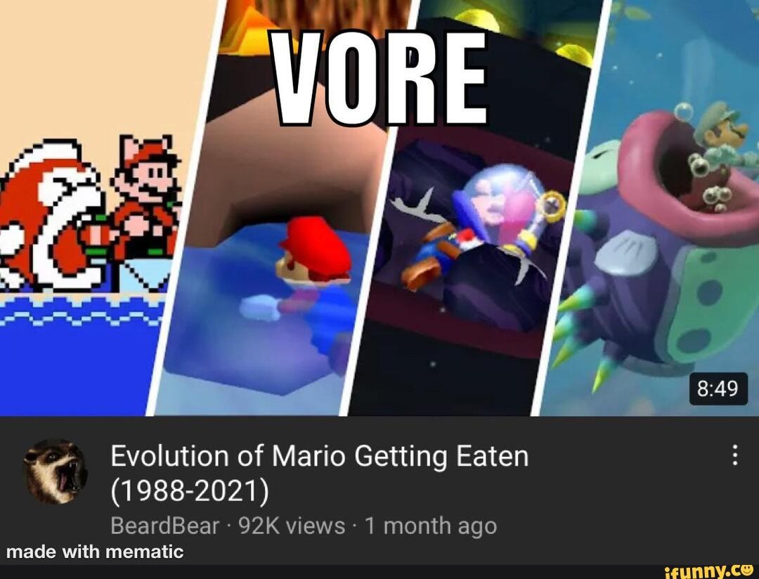 Evolution of Mario Getting Eaten (1988-2021) main Eaten BeardBear views ...