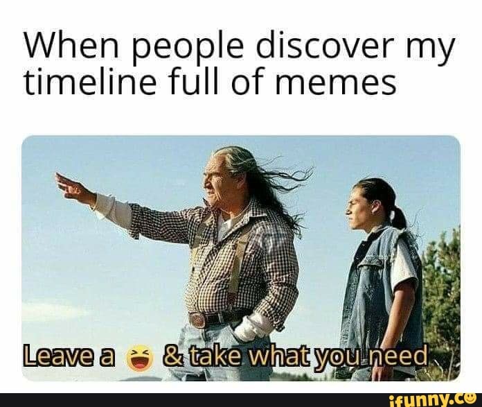 When people discover my timeline full of memes - iFunny