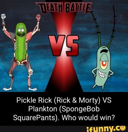 > tee Pickle Rick (Rick & Morty) VS Plankton (SpongeBob SquarePants ...