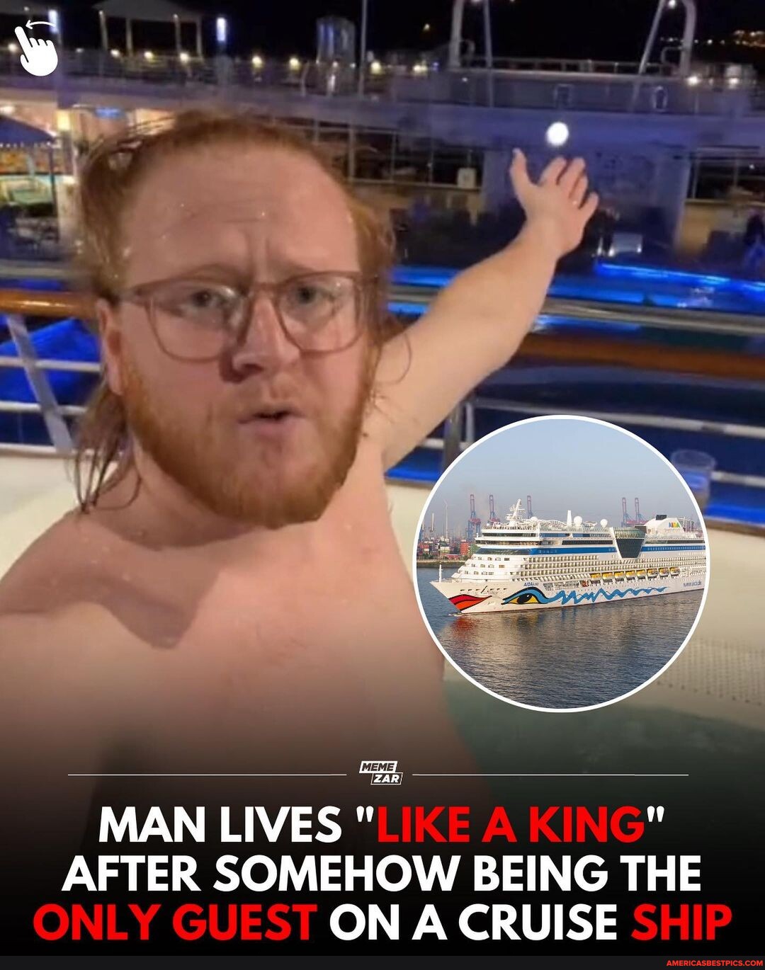 MEME, [ZAR} MAN LIVES AFTER SOMEHOW BEING TH ONLY GUEST ON A CRUISE SH ...