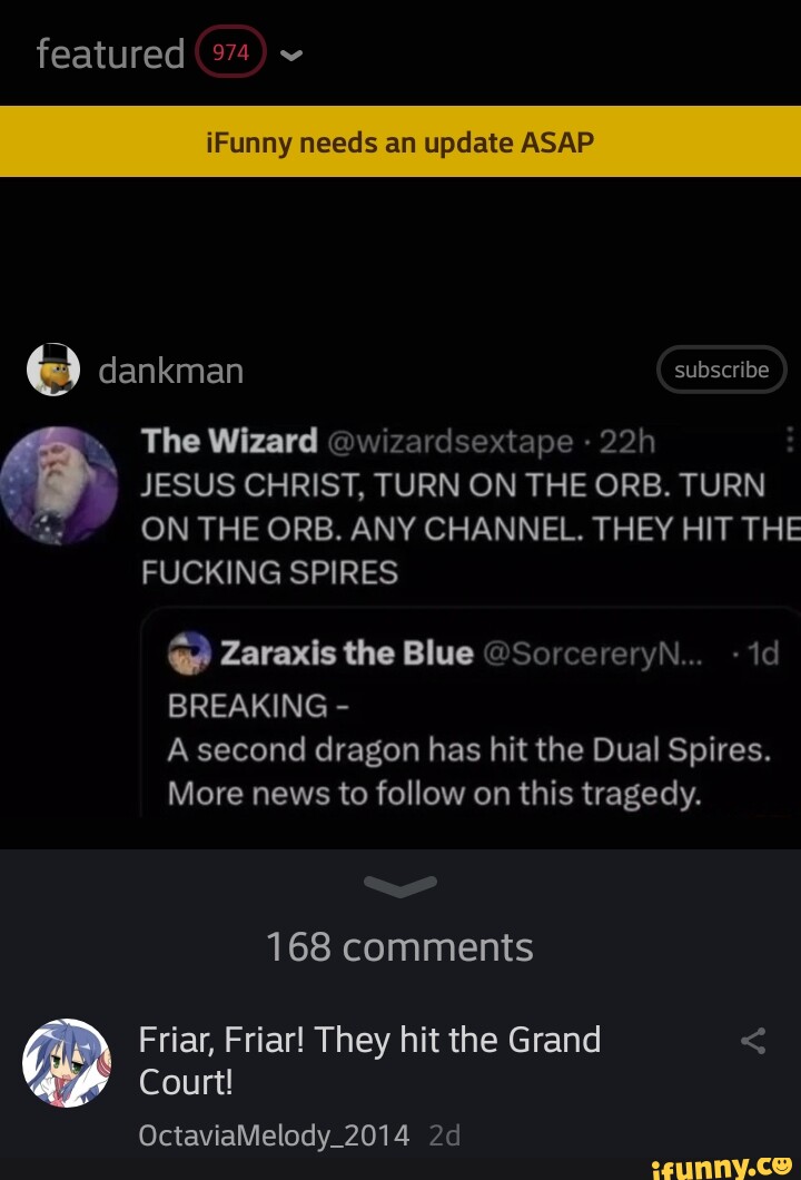 Featured 94 Funny needs an update ASAP dankman subscribe The Wizard ...