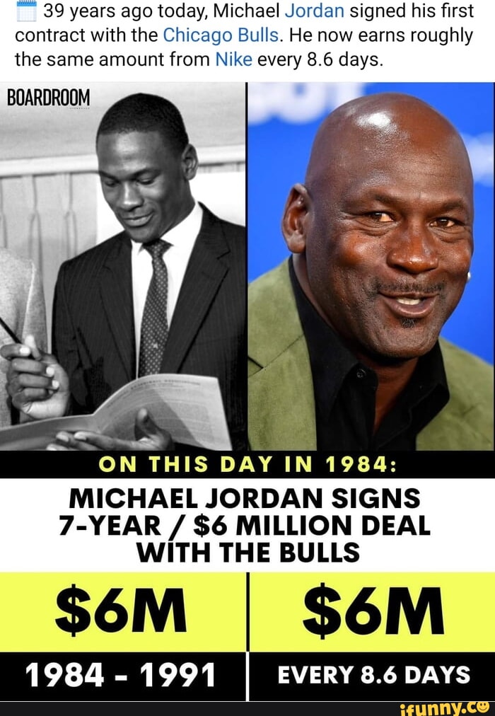 39 years ago today, Michael Jordan signed his first contract with the ...