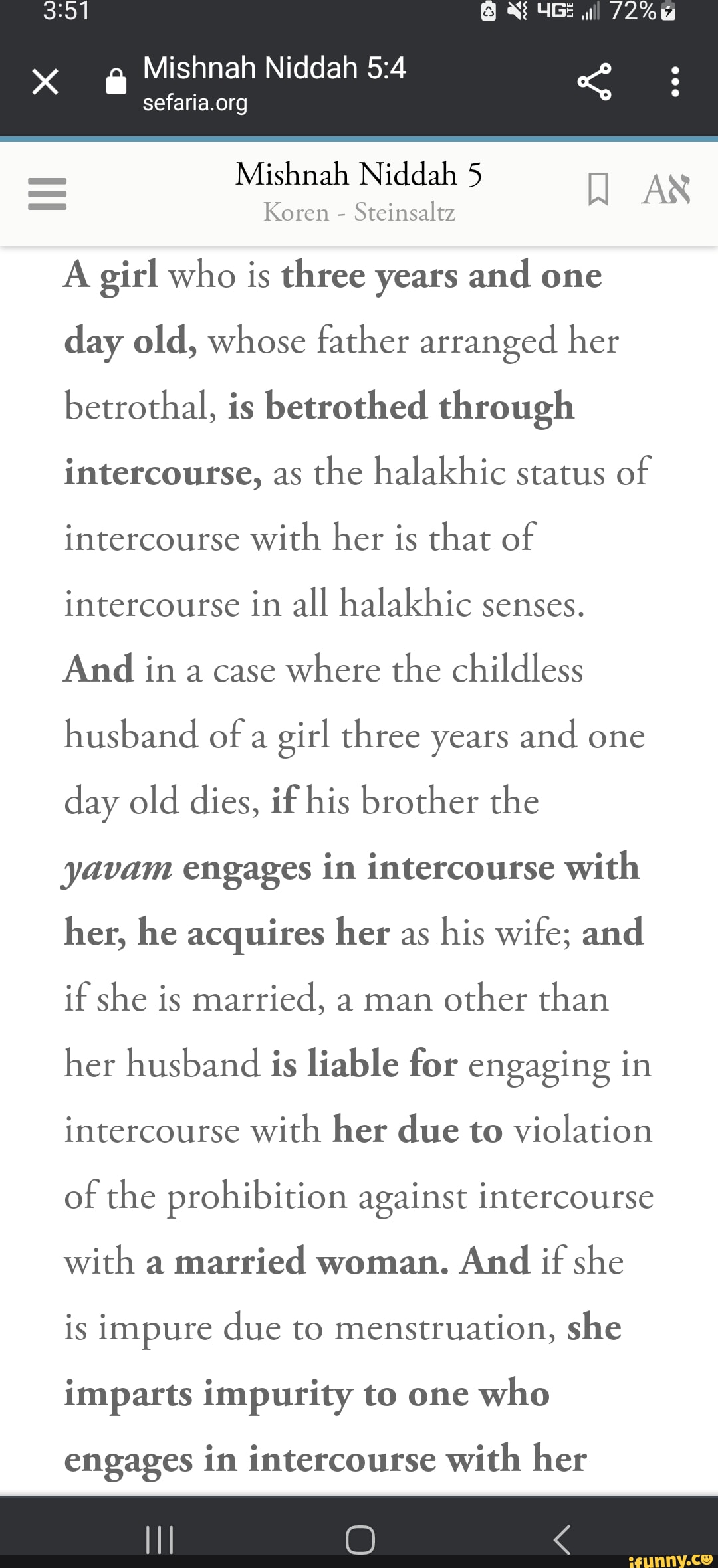 Mishnah Niddah Mishnah Niddah AN A girl who is three years and one day old, whose father ...