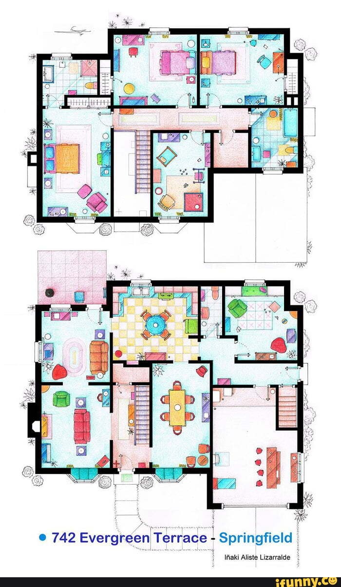 The Simpsons Floor Plan - 742 Evergreen Terrace Springfield Aliste ...