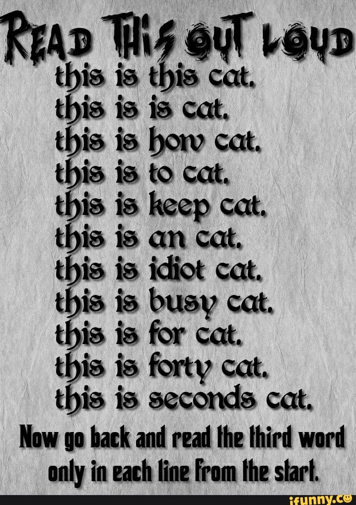 READ Wis out Ley this is this cat. this is is cat, this is hor cat ...
