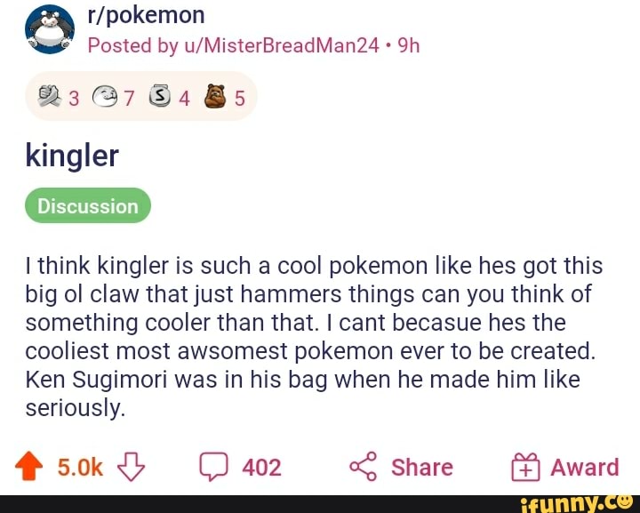 Kingler memes. Best Collection of funny Kingler pictures on iFunny