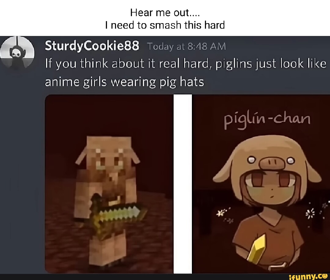 Piglin memes. Best Collection of funny Piglin pictures on iFunny