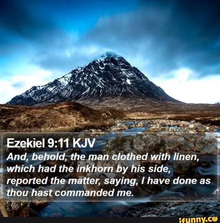 Ezekiel And, the man clothed with linen, which had the inkhorn by his ...