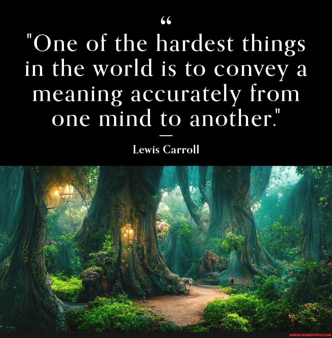 66 "One of the hardest things in the world is to convey a meaning ...