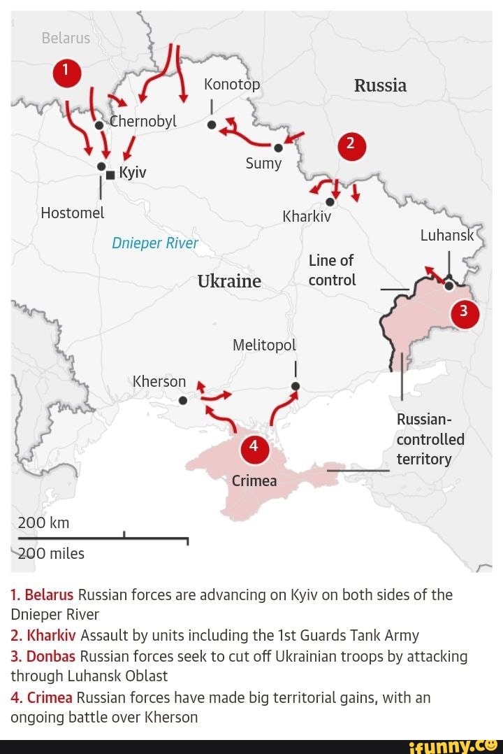 Konotop Russia Kharkiv Hostomel Dnieper River Line of Ukraine control ...