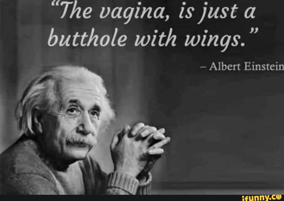 The vagina, is just a butthole with wings." - Albert Einstein - iFunny