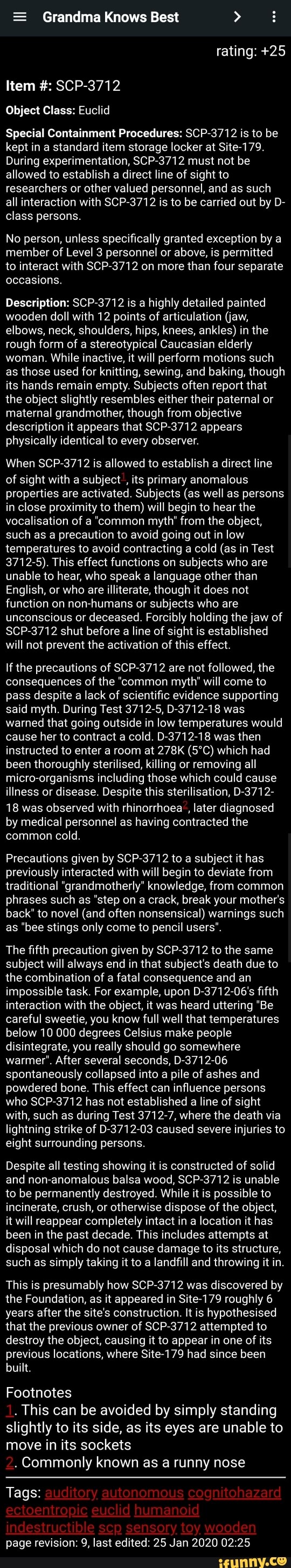 =~ Grandma Knows Best À Object Class: Euclid Special Containment ...