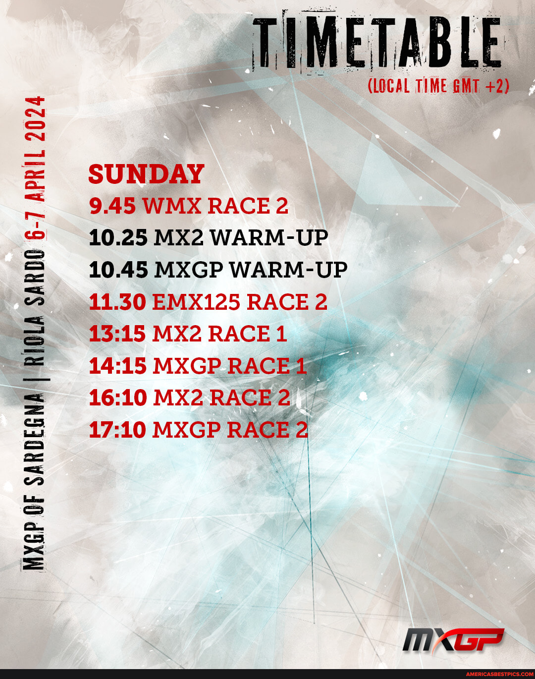 TIMETABLES | MXGP of SARDEGNA 2024 Here the official Timetables for the 2024 MXGP of Sardegna ...