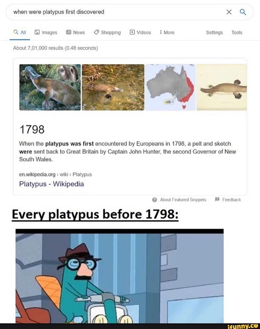 XX Q when were platypus first discovered Settings Tools Gimages @ News ...