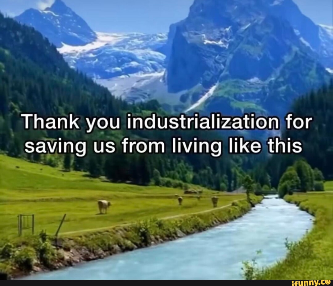Thank you industrialization for saving us from living like this - iFunny