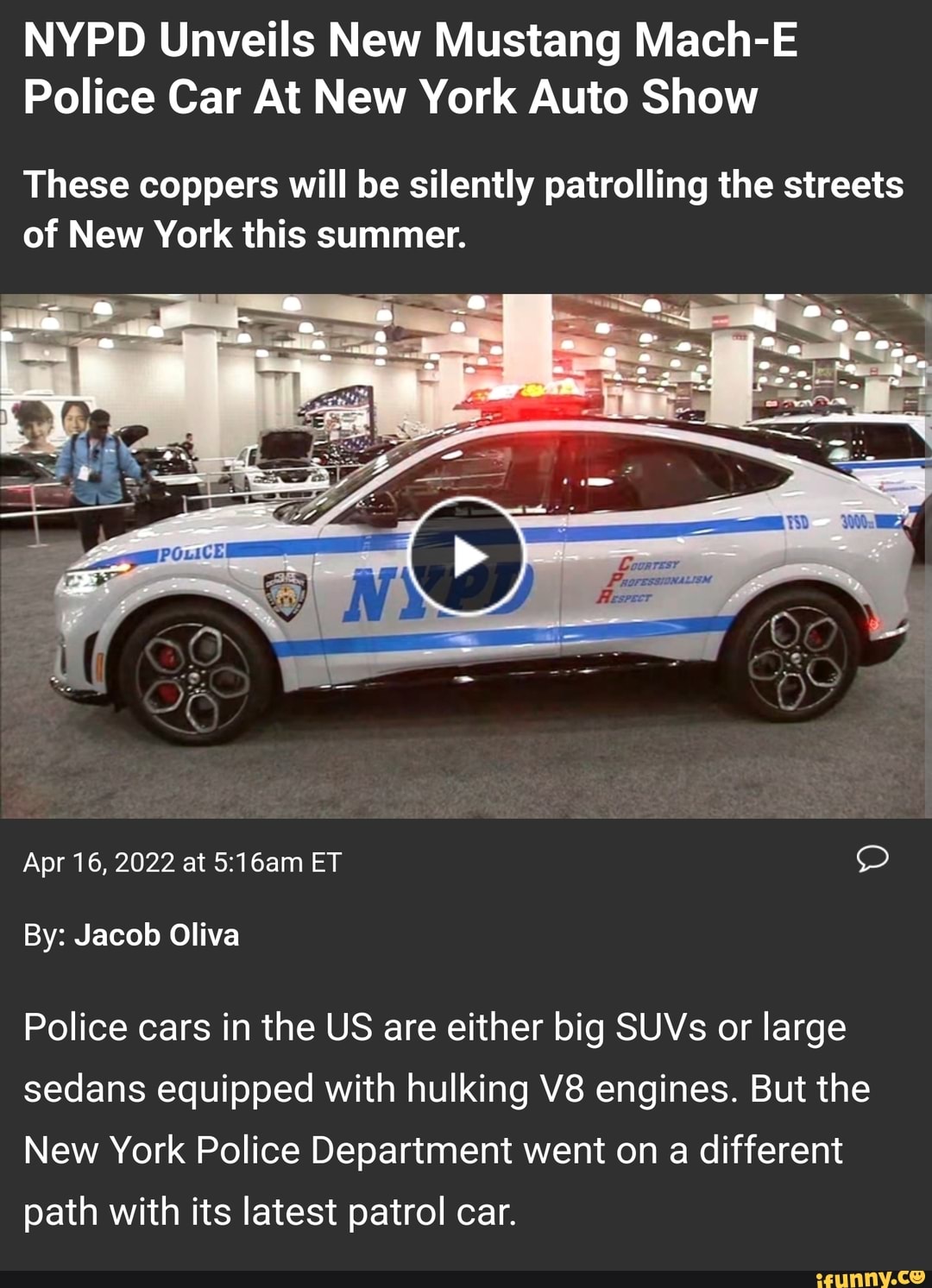NYPD Unveils New Mustang Mach-E Police Car At New York Auto Show These ...