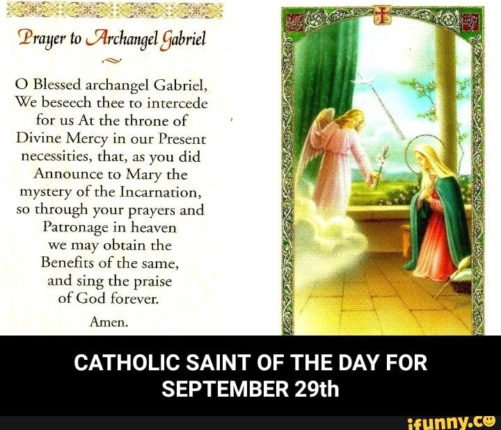 Prayer to Archangel Gabriel O Blessed archangel Gabriel, 'We beseech ...