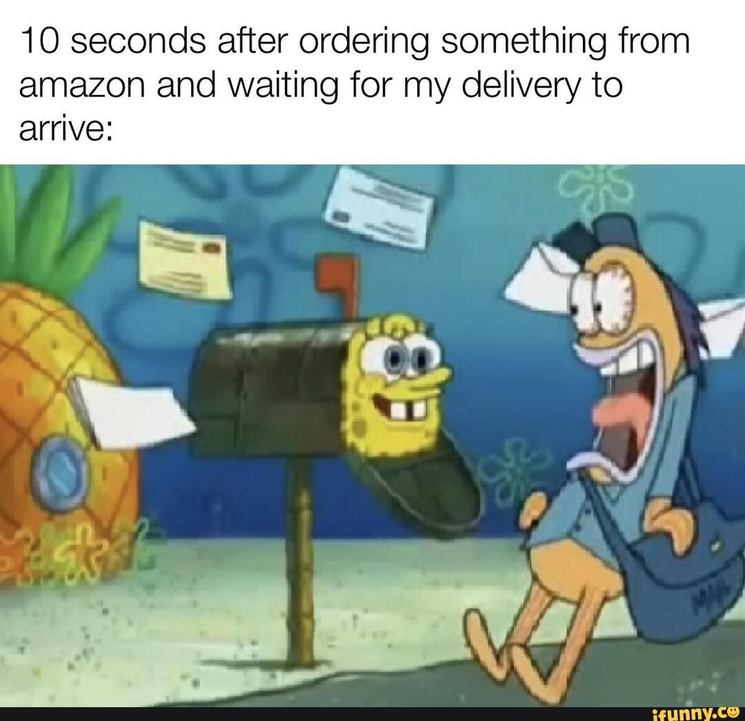 10 seconds after ordering something from amazon and waiting for my ...