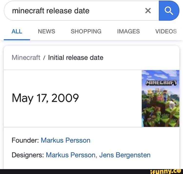 Minecraft release date x Minecraft Initial release date May 17, 2009 ...