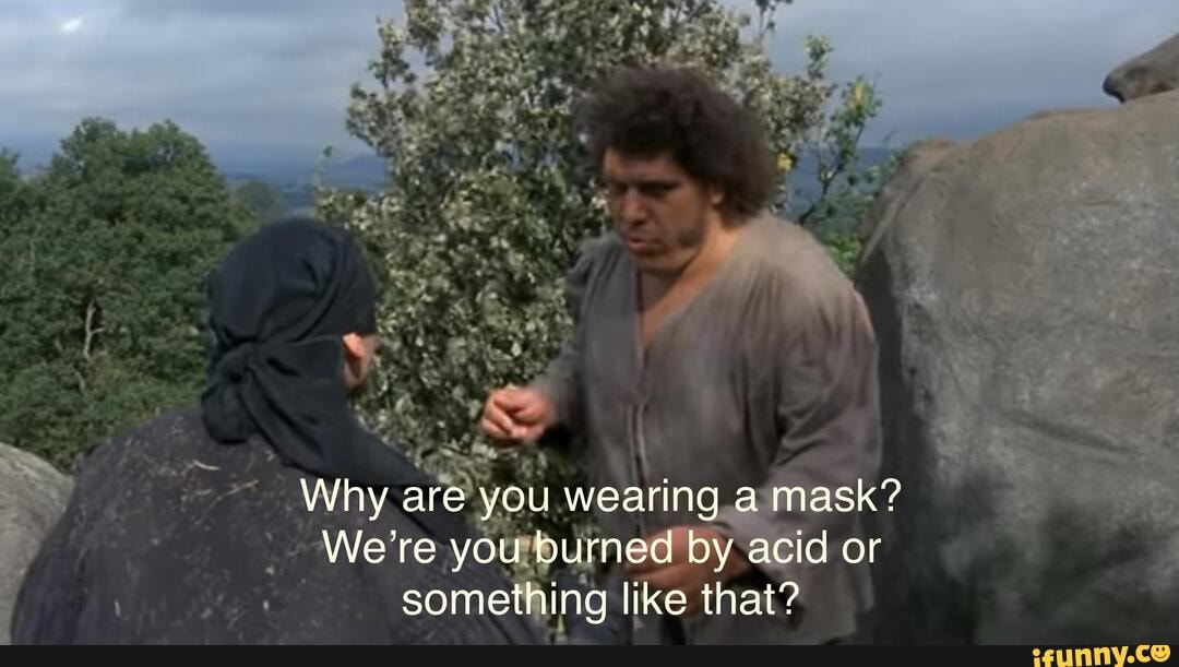 Princess Bride Prophecy - Why are you wearing a mask? We're you burned ...