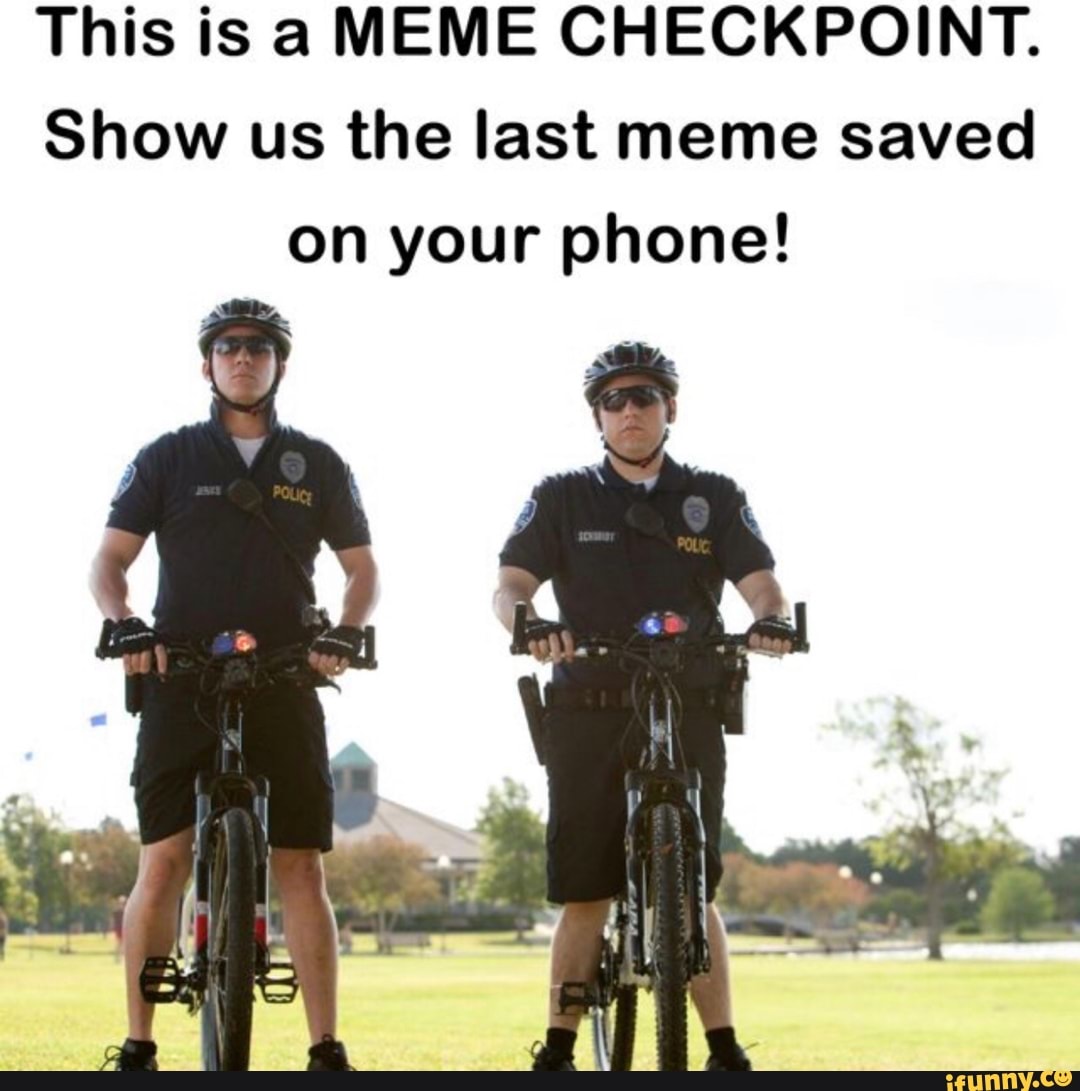 This is a MEME CHECKPOINT. Show us the last meme saved on your phone ...