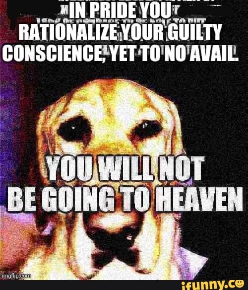 #IN PRIDE YOU: RATIONALIZE YOUR GUILTY CONSCIENCE, VET TO NO AVAIL ...