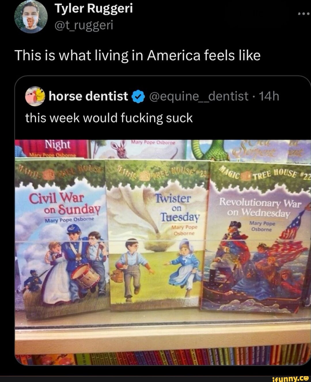 Tyler Ruggeri @t ruggeri This is what living in America feels like ...