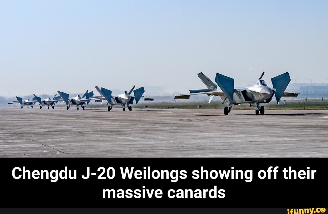 Chengdu J-20 Weilongs showing off their massive canards - Chengdu J-20 ...