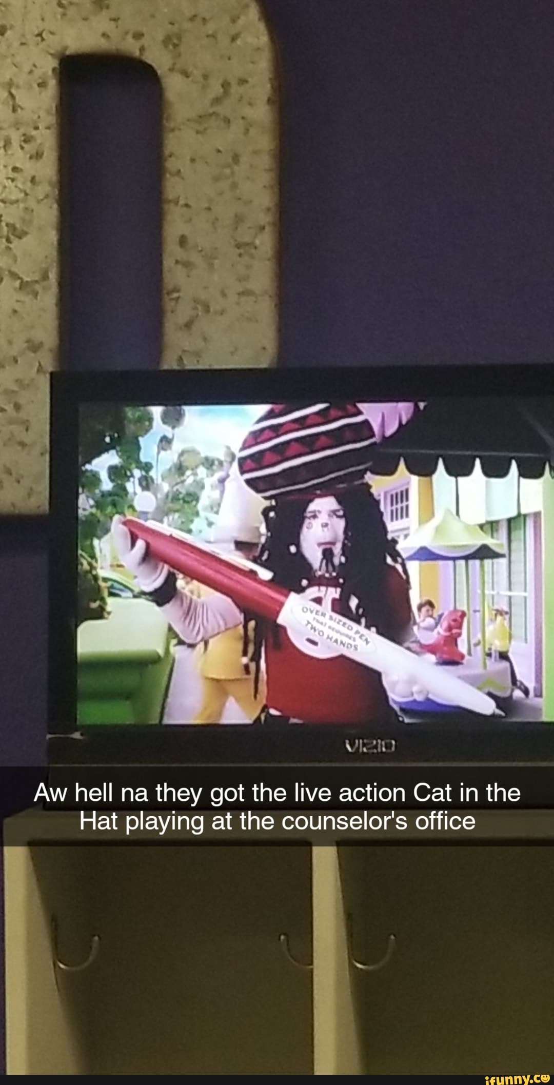 Aw hell na they got the live action Cat in the Hat playing at the ...