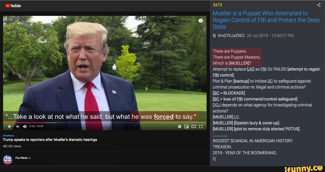 Puppet Attempted Regain Control of FBI and Protect the Deep State Q ...