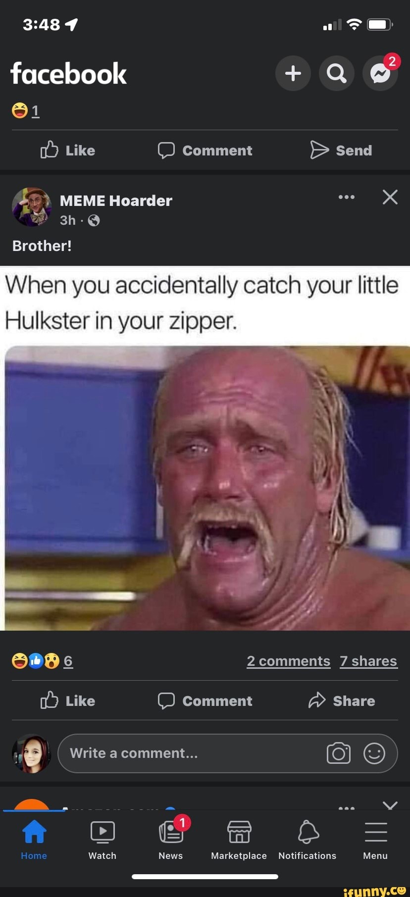 Facebook + Qo Like Comment > Send MEME Hoarder Xx Brother! When you ...