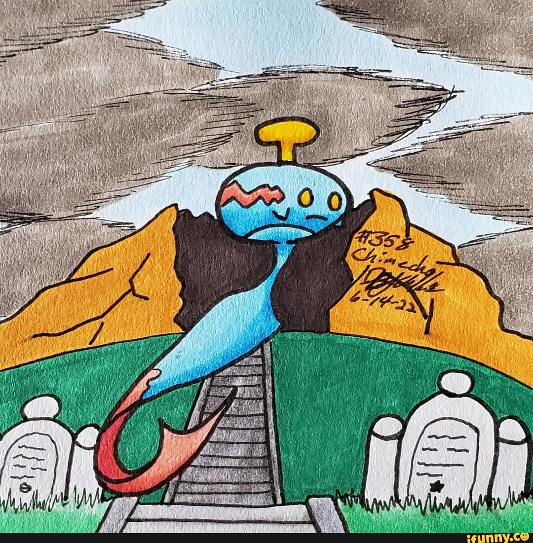 I went to pay my respects at Mt.Pyre and I saw this pokemon floating ...