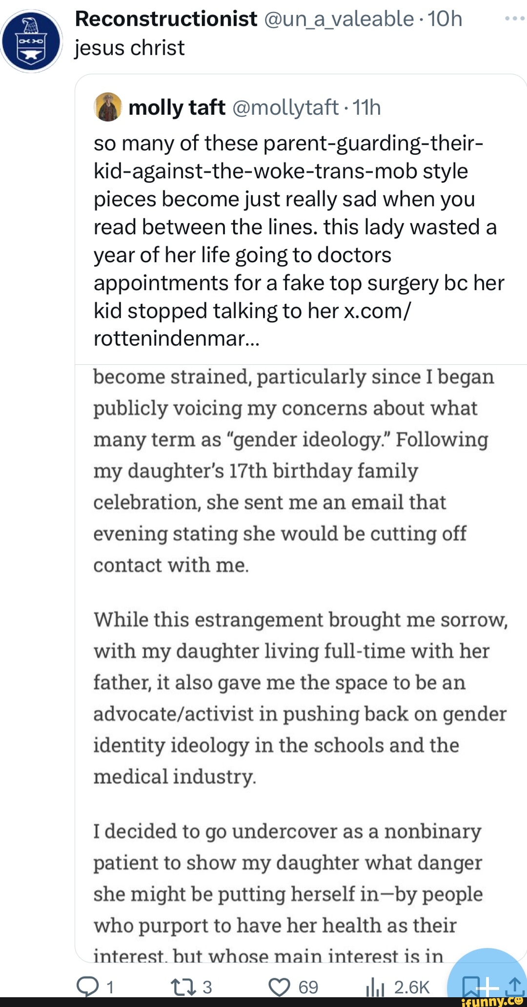 Reconstructionist @un_a valeable jesus christ molly taft @mollytaft so ...