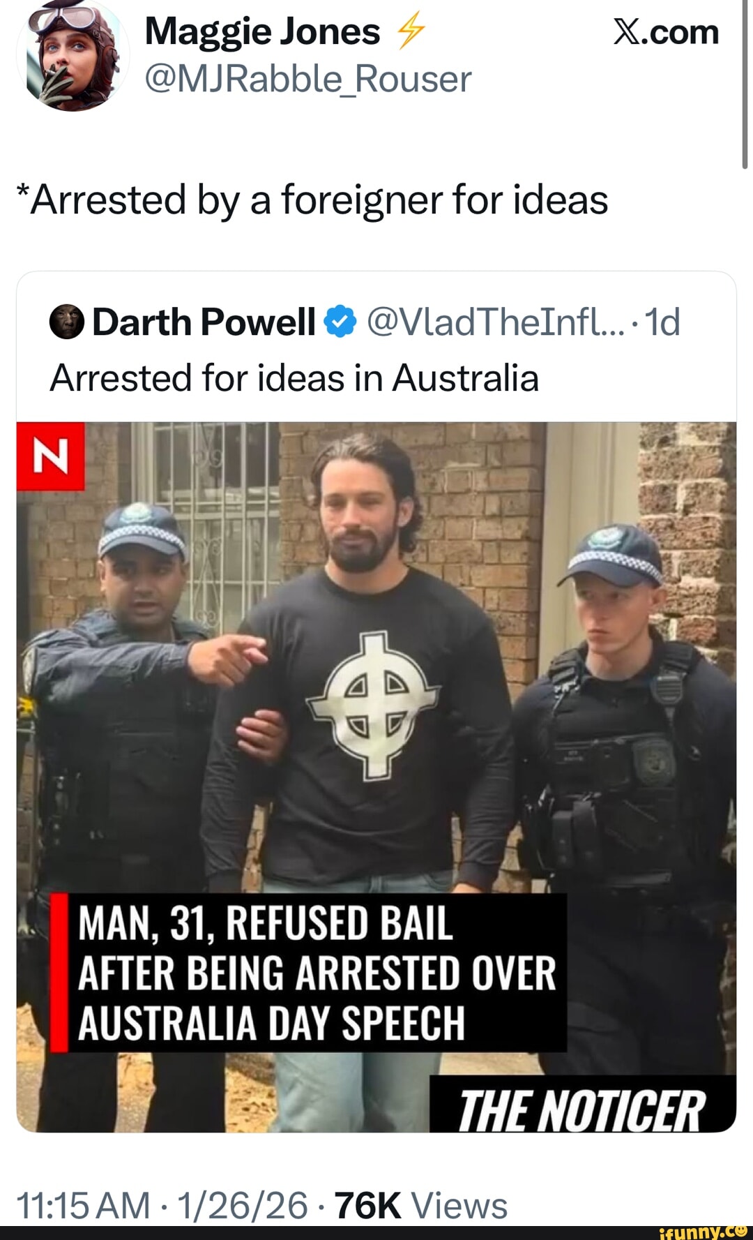 , Maggie Jones @MJRabble_Rouser *Arrested by a foreigner for ideas ...
