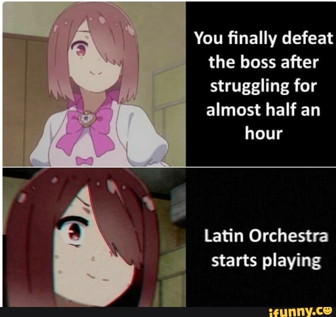 You finally defeat the boss after struggling for almost half an - iFunny