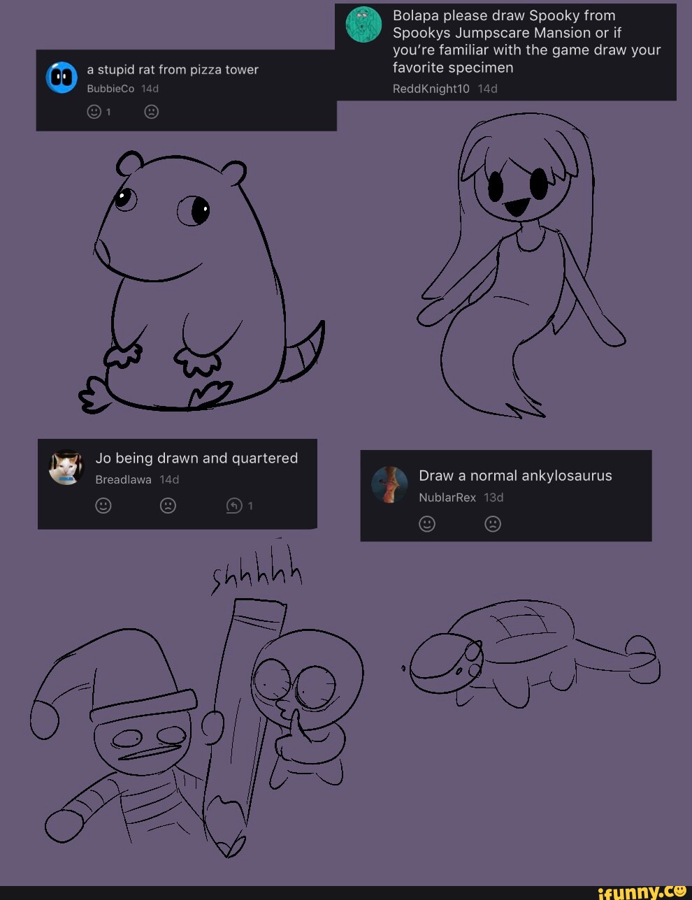 Bolapa please draw Spooky from Spookys Jumpscare Mansion or if you're ...