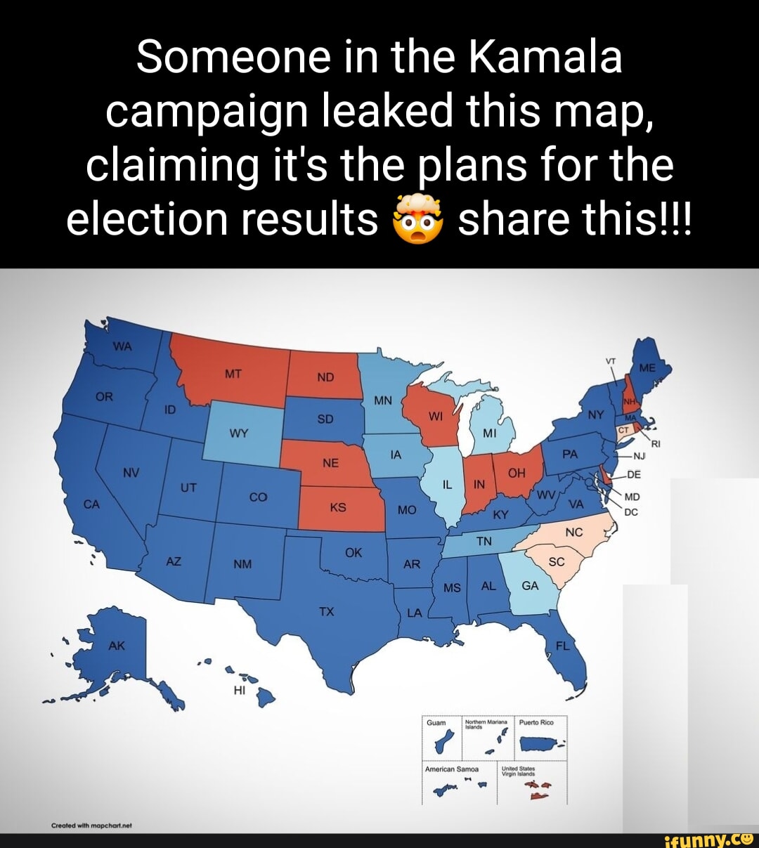 Someone in the Kamala campaign leaked this map, claiming it's the plans ...