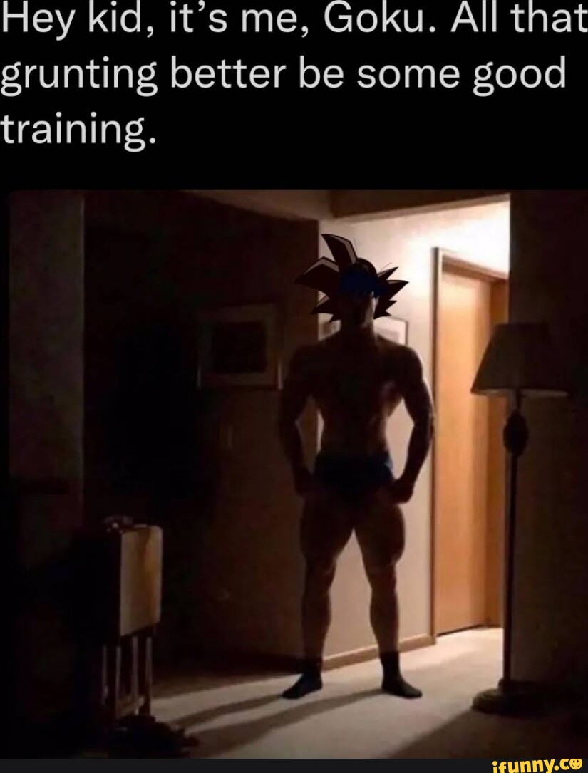 Hey kid, its me, Goku. All that grunting better be some good training ...