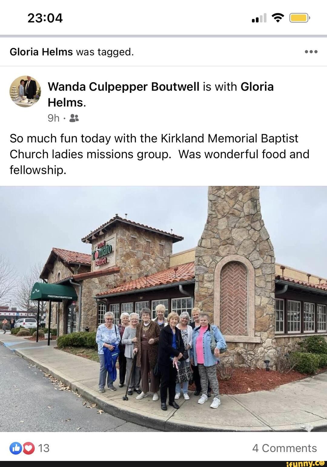 All Gloria Helms was tagged. Wanda Culpepper Boutwell is with Gloria ...