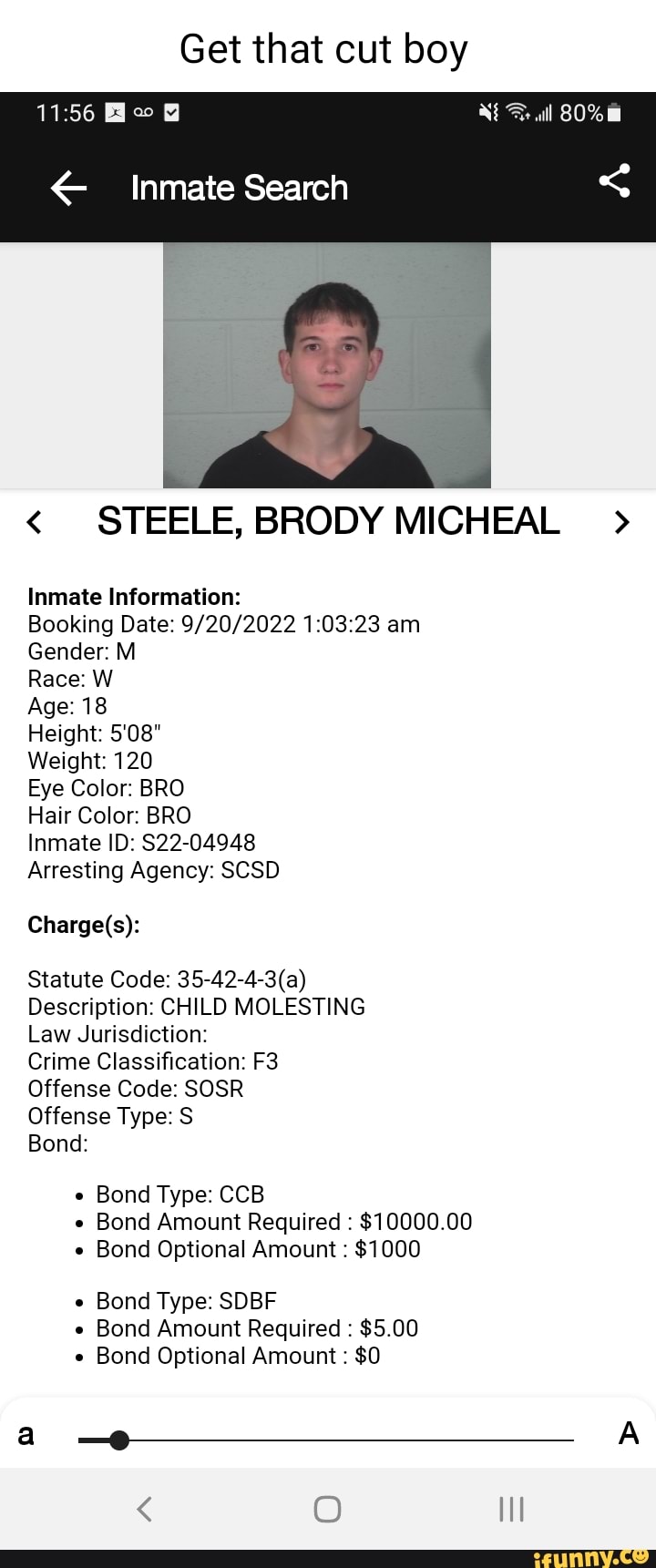 Get that cut boy BO% _ _Inmate Search