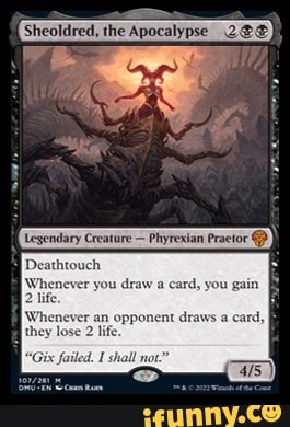 Sheoldred, the Apocalypse 2@@) Deathtouch Whenever you draw a card, ye ...