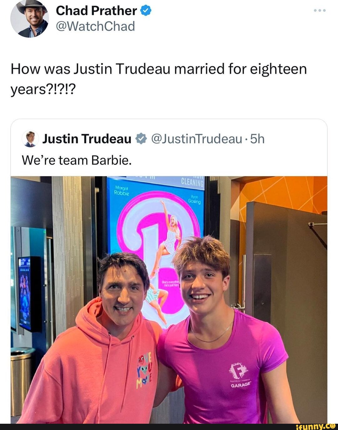 Chad Prather @WatchChad How was Justin Trudeau married for eighteen ...