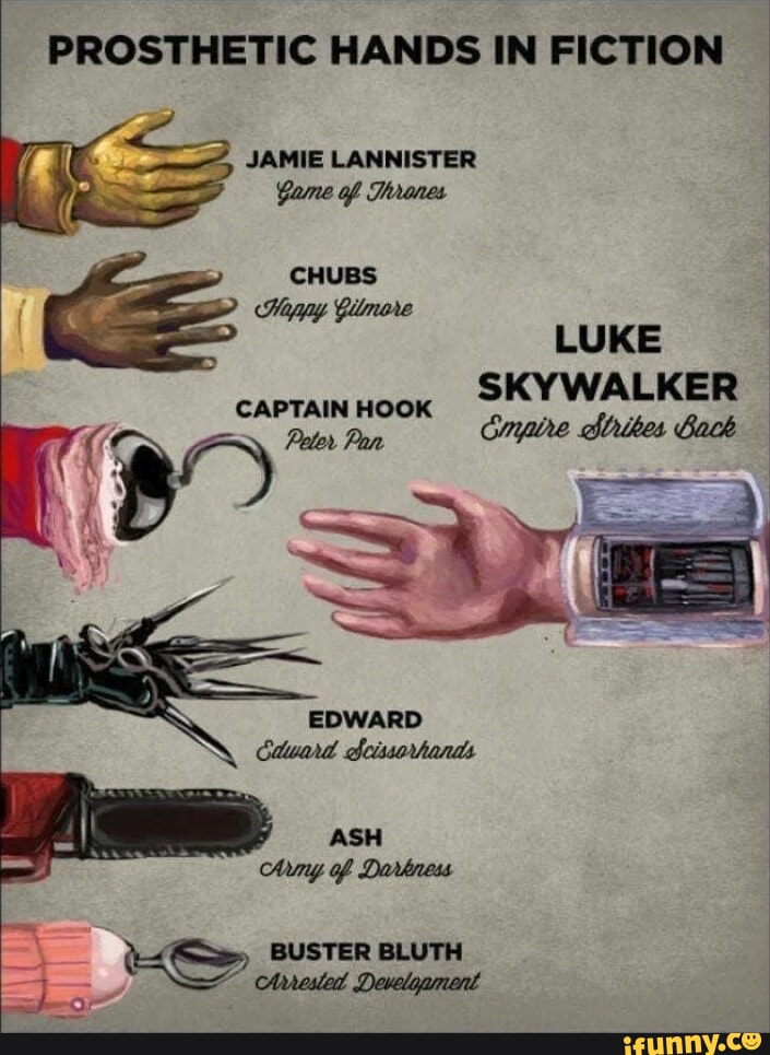 PROSTHETIC HANDS IN FICTION JAMIE LANNISTER fame of Thrones 4 CHUBS ...