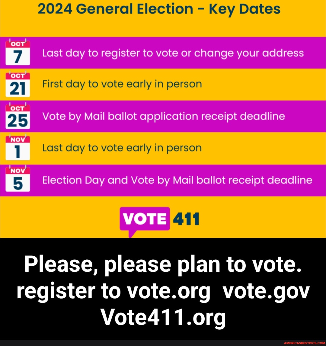2024 General Election - Key Dates Last day to register to vote or ...